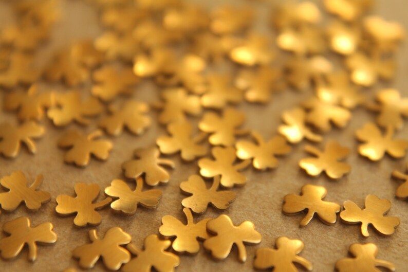 30 Pc. Tiny Raw Brass Shamrocks: 6mm by 6mm Made in USA - Etsy