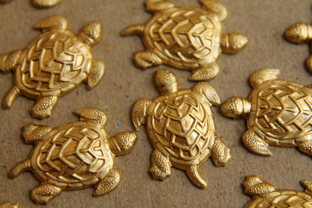 8 Pc. Small Raw Brass Turtles: 19mm by 13mm - Made in USA | RB-165 - Etsy