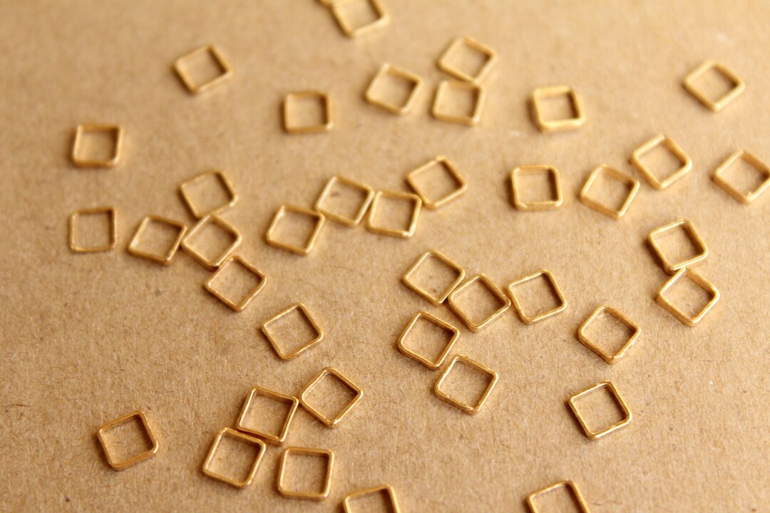 50 Pc. Gold Plated Square Links: 5mm by 5mm | FI-365 - Etsy
