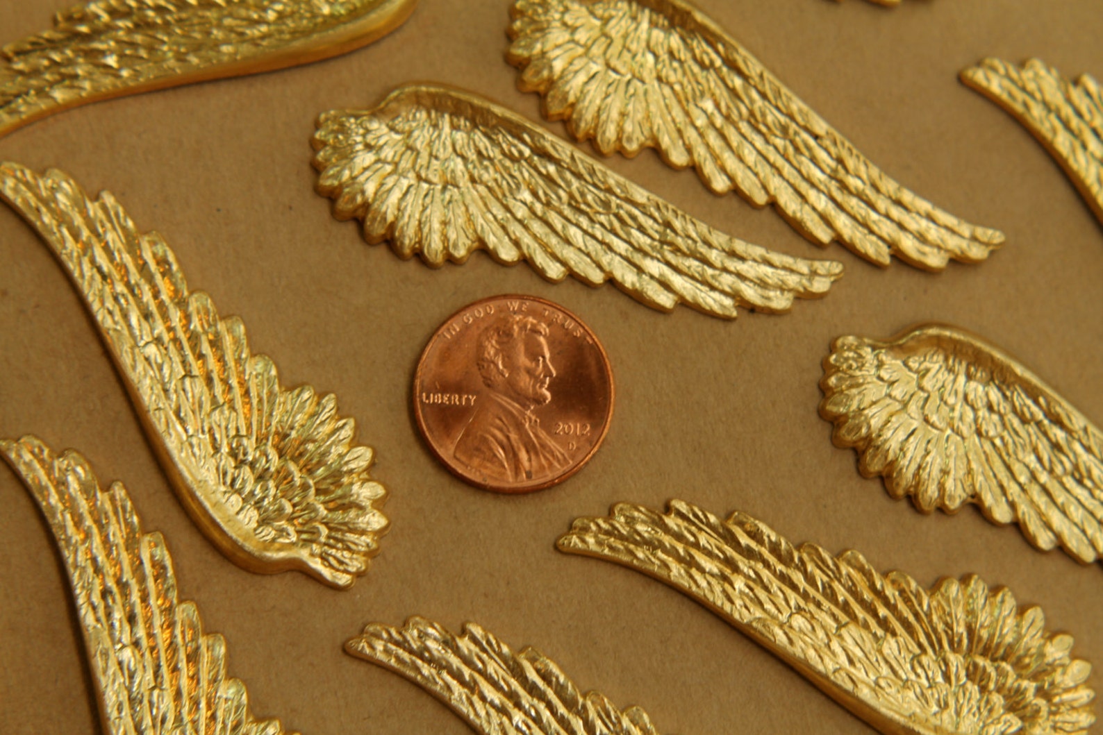 2 Pc. Large Raw Brass Outstretched Wings Right: 52mm by 18mm - Etsy