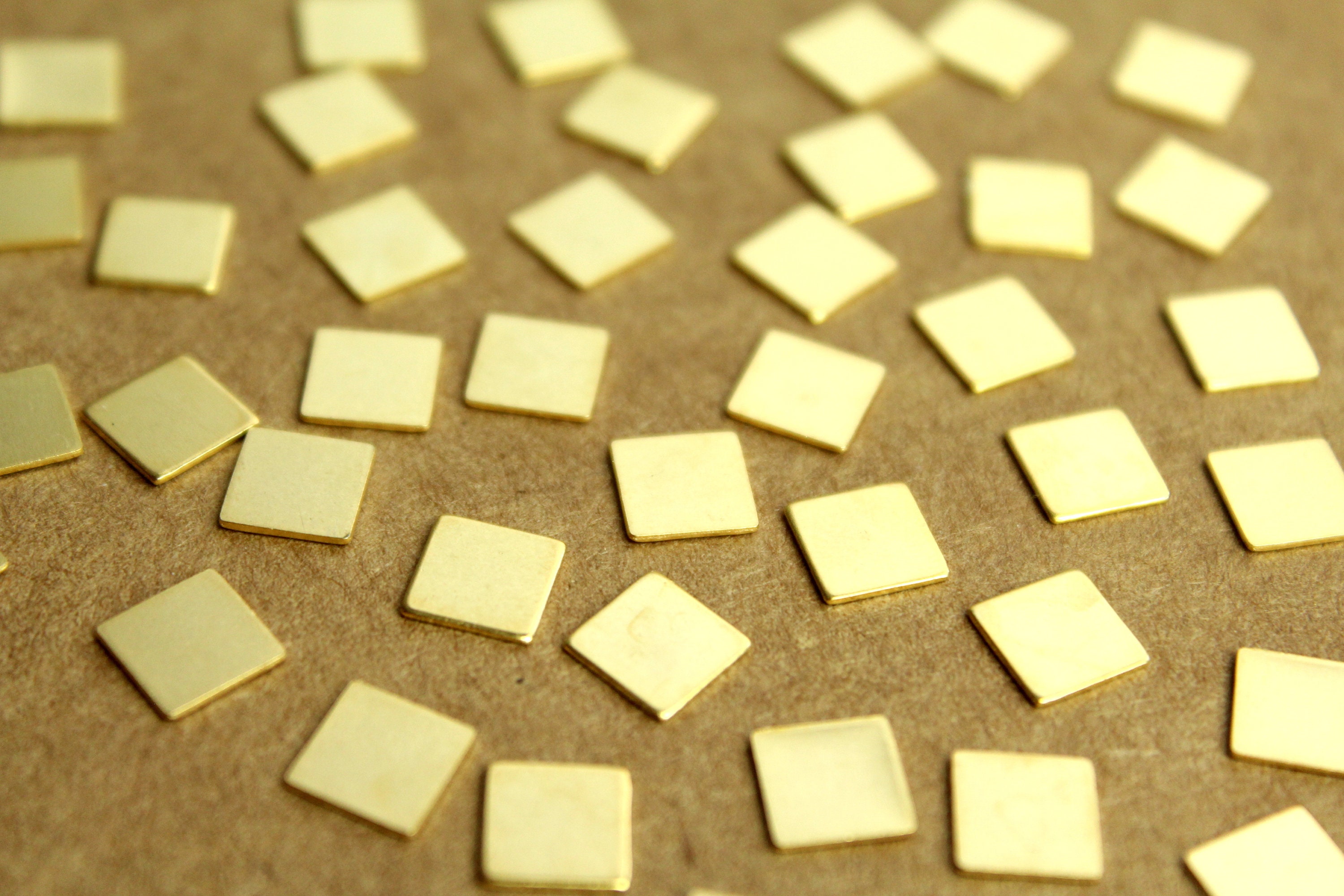 14 Pc. Tiny Gold Plated Brass Squares: 7mm by 7mm Made in - Etsy UK