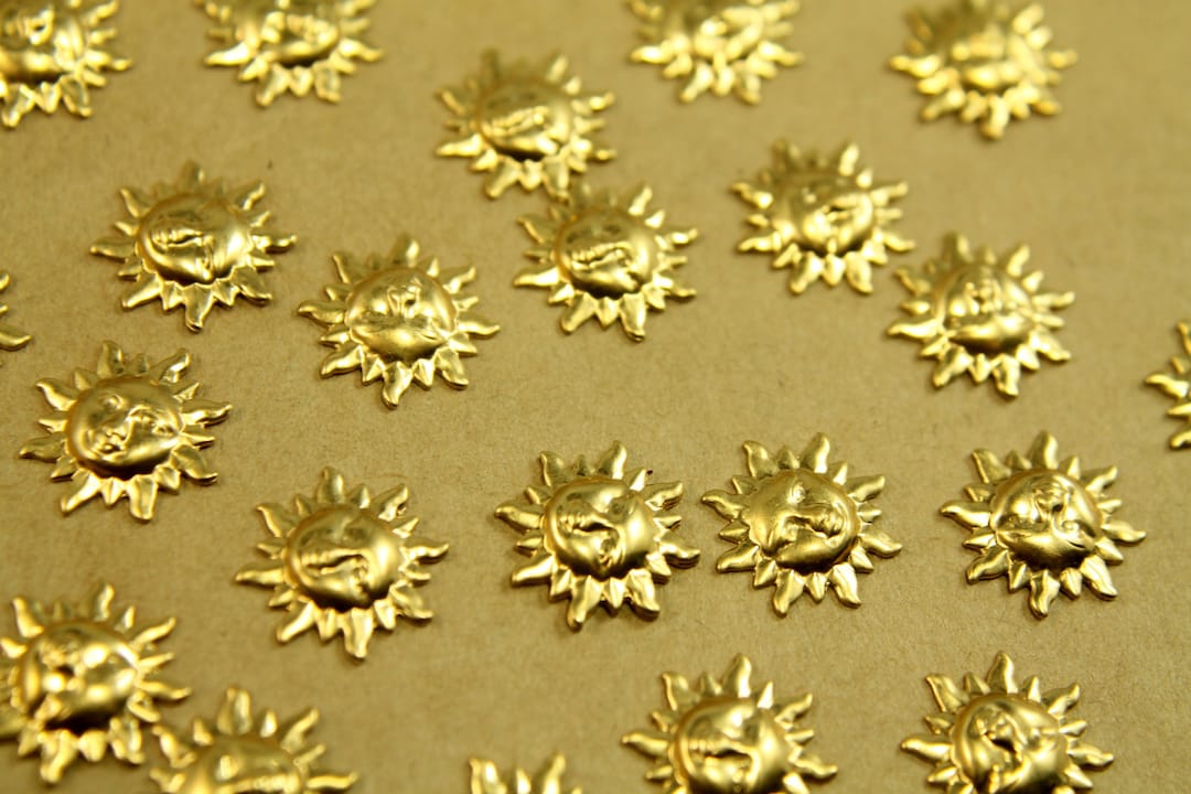 12 Pc. Tiny Raw Brass Sun Stampings: 13mm in Diameter - Made in USA ...