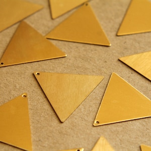 4 Pc. Large Raw Brass Triangles - Corner Hole: 32mm by 32mm - Made in ...