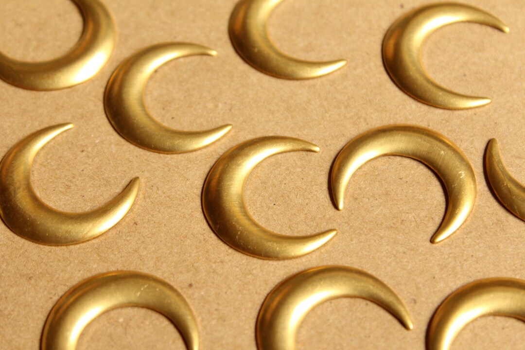 8 Pc. Raw Brass Rounded Moons: 23mm by 27mm - Made in USA | RB-894 - Etsy