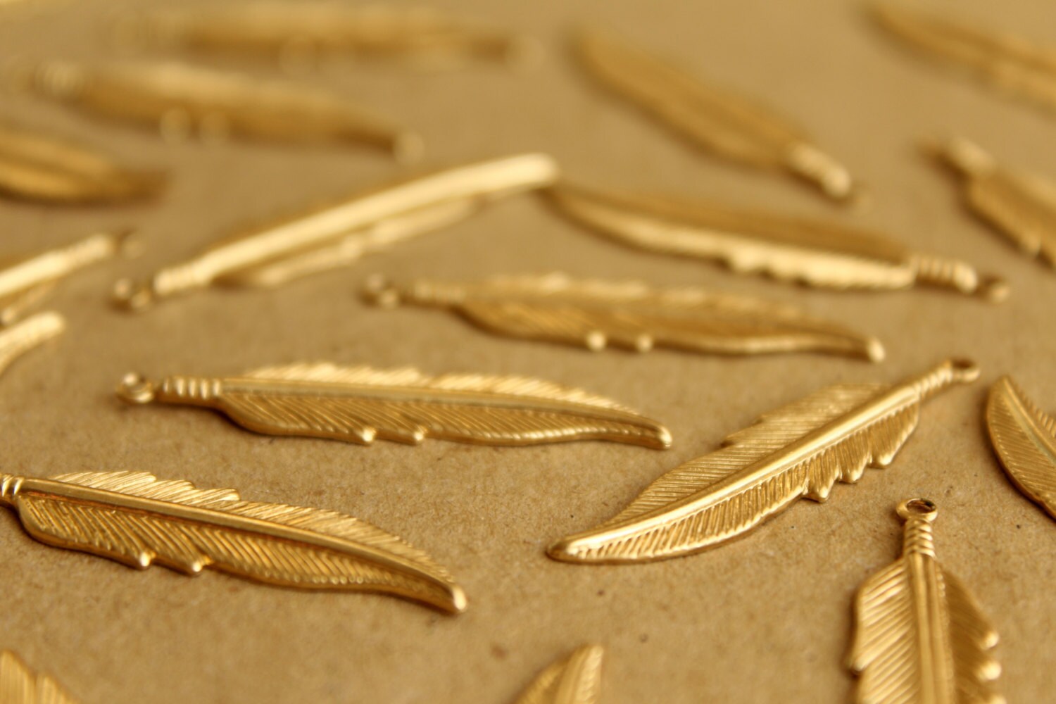 10 Pc. Raw Brass Feathers: 34mm by 8.5mm - Made in USA | RB-639 - Etsy