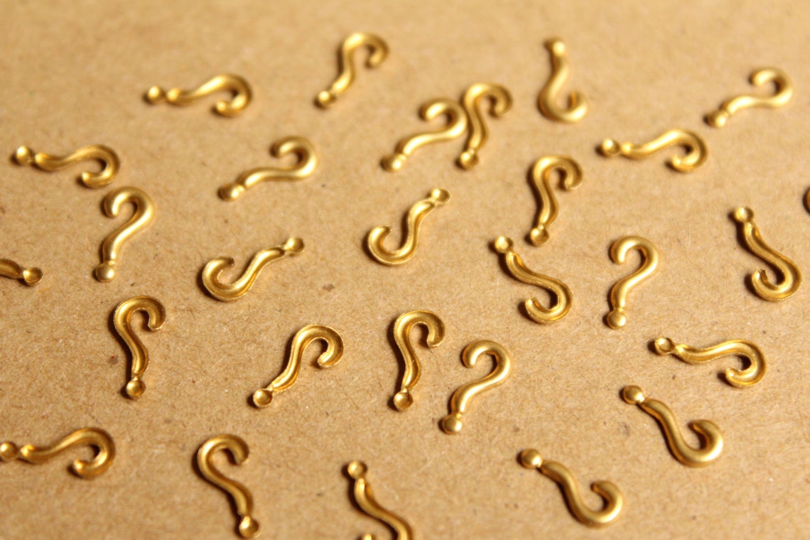 30 Pc. Tiny Raw Brass Question Mark Stampings: 8.5mm by 4mm - Etsy