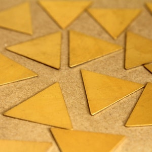 8 Pc. Medium / Large Raw Brass Triangles: 25mm by 25mm - Made in USA ...
