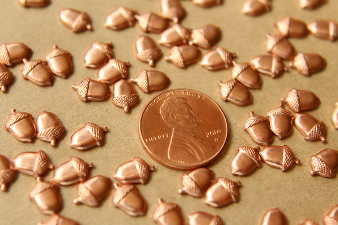 10 Pc. Tiny Raw Copper Acorn: 9mm by 7mm - Made in USA | RB-585 - Etsy