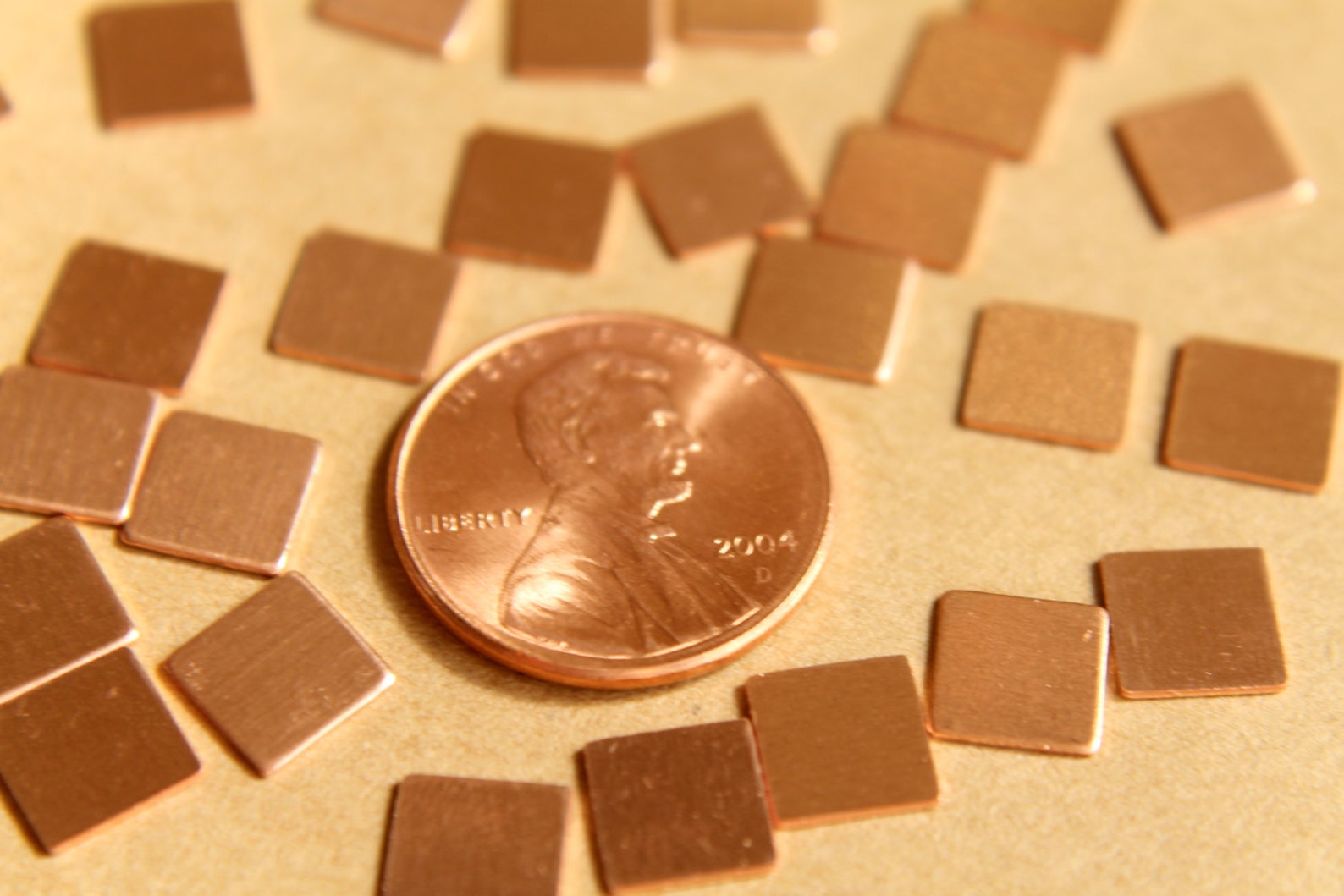 20 Pc. Tiny Raw Copper Squares: 7mm by 7mm Made in USA - Etsy