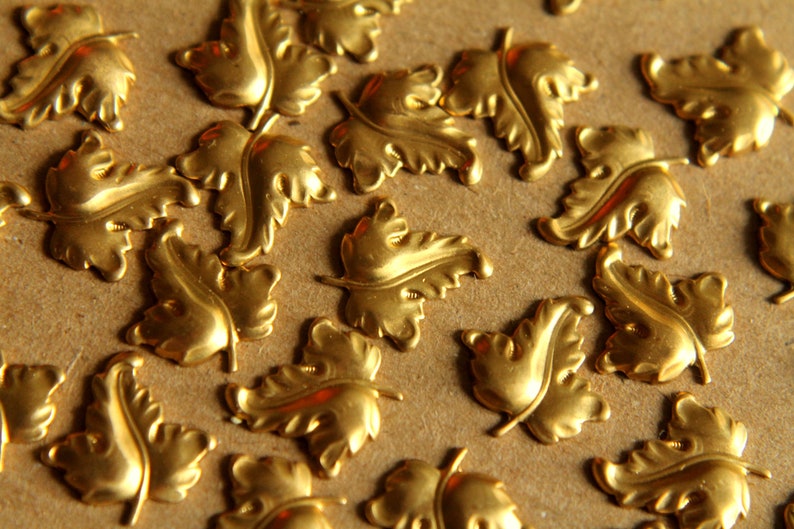 12 Pc. Raw Brass Autumn Leaves: 14mm by 13mm Made in USA | Etsy