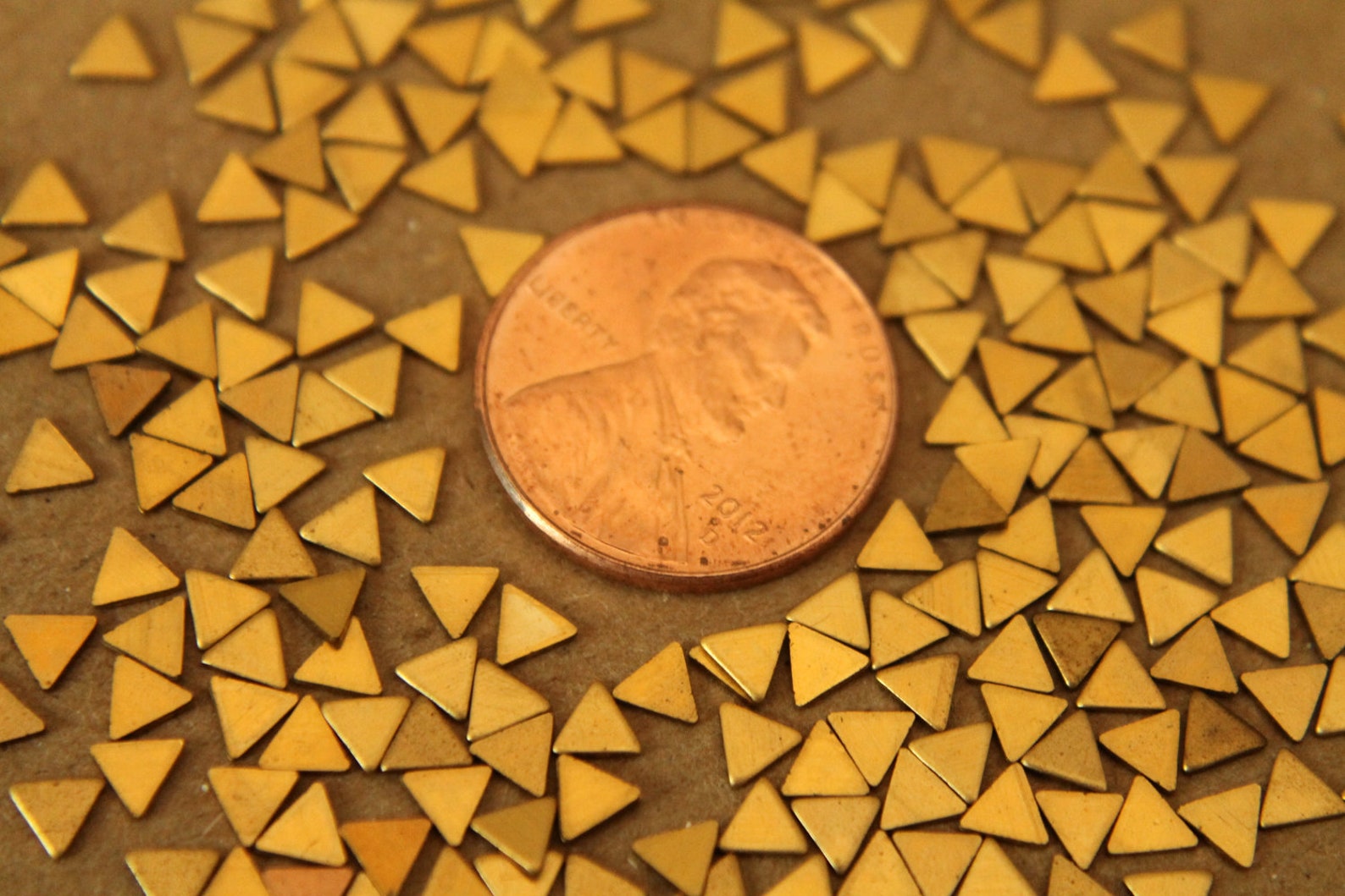 150 Pc. Tiny Raw Brass Triangles: 4mm by 4mm Made in USA - Etsy