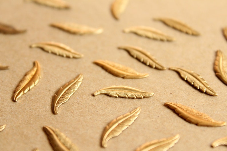 10 Pc. Raw Brass Detailed Feathers: 17mm by 5mm - Made in USA | RB-1147 ...