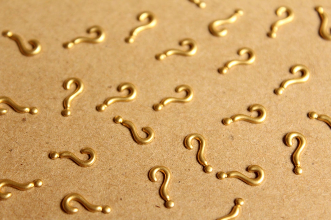 30 Pc. Tiny Raw Brass Question Mark Stampings: 8.5mm by 4mm - Etsy