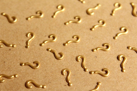 30 Pc. Tiny Raw Brass Question Mark Stampings: 8.5mm by 4mm | Etsy