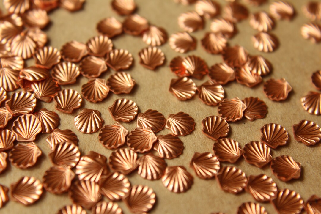 12 Pc. Tiny Raw Copper Seashells: 6mm by 6mm - Made in USA | RB-514 - Etsy