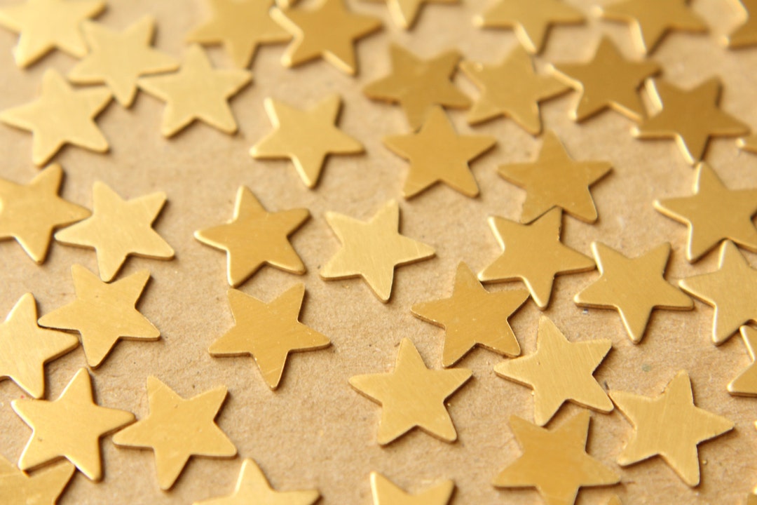 24 Pc. Small Raw Brass Stars: 10mm by 10mm - Made in USA | RB-619 - Etsy
