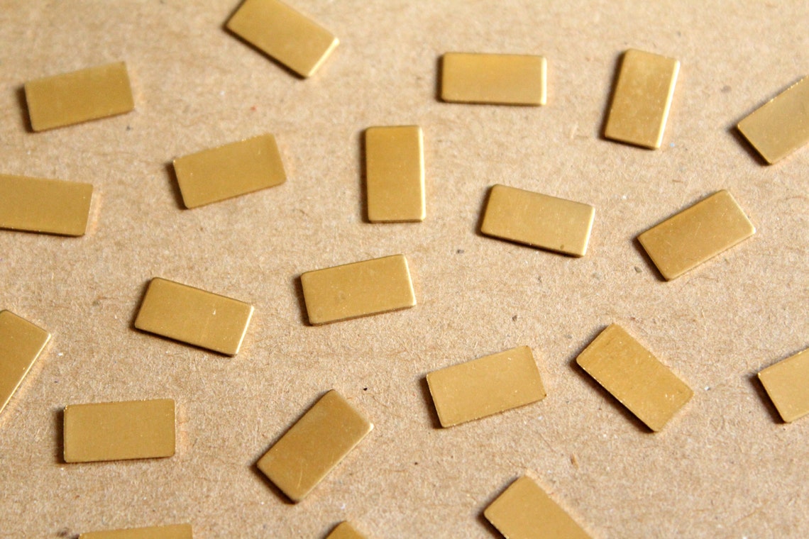 20 Pc. Tiny Raw Brass Rectangles: 11mm by 6mm Made in USA - Etsy