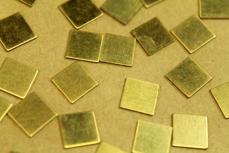 14 Pc. Small Raw Brass Squares: 9.5mm by 9.5mm Made in USA - Etsy