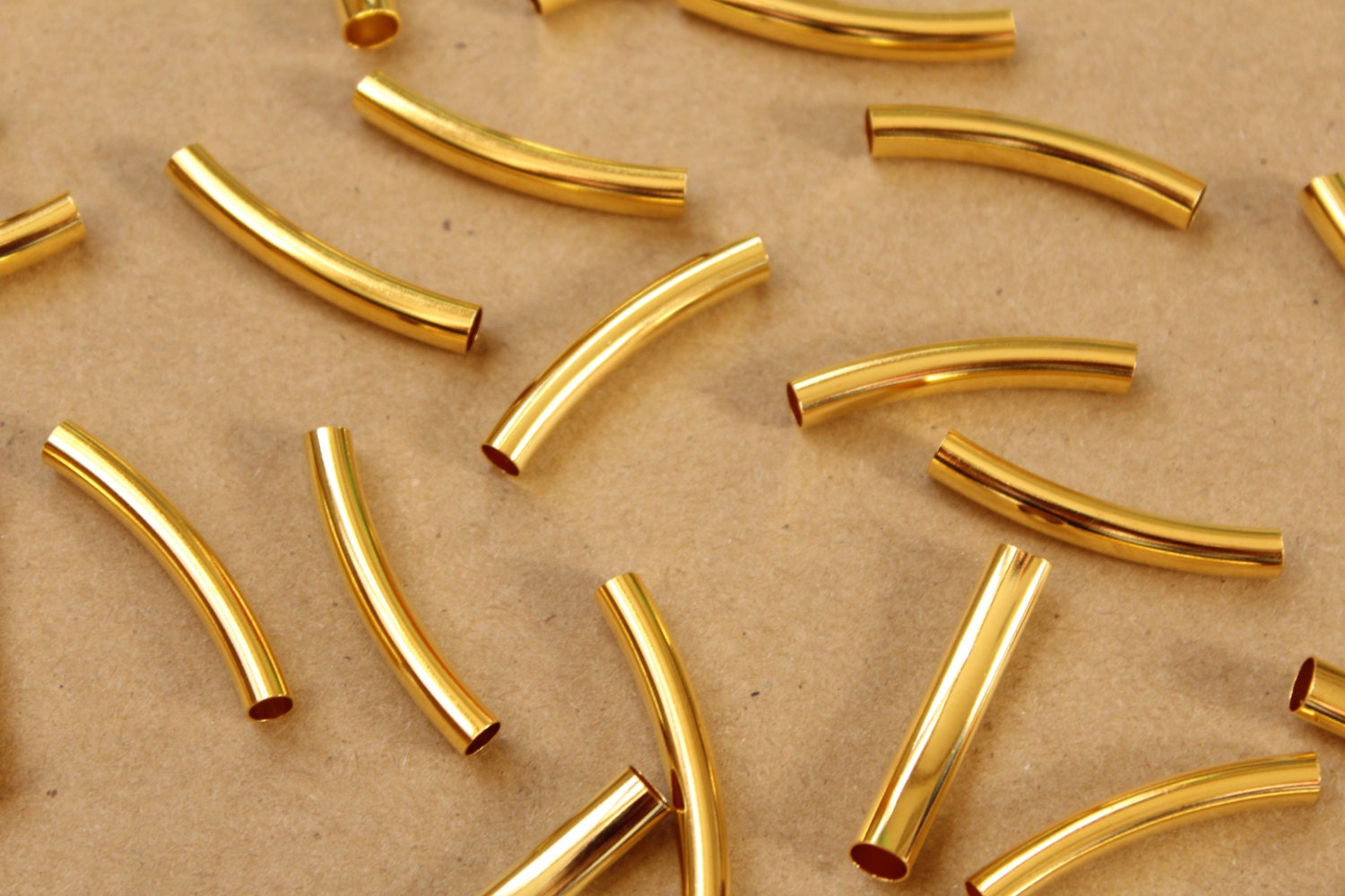 10 Pc. Gold Tube Beads, 32mm Long by 5mm Wide | FI-330 - Etsy