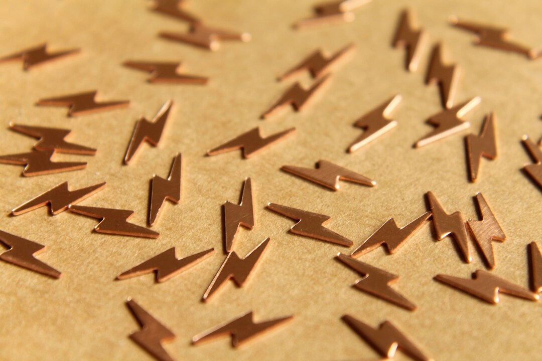 20 Pc. Tiny Raw Copper Lightning Bolts: 10.5mm by 3.9mm - Made in USA ...