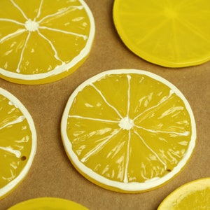 6 Pc. Lemon Slice Resin Charms 46.5mm Diameter Fruit - Etsy
