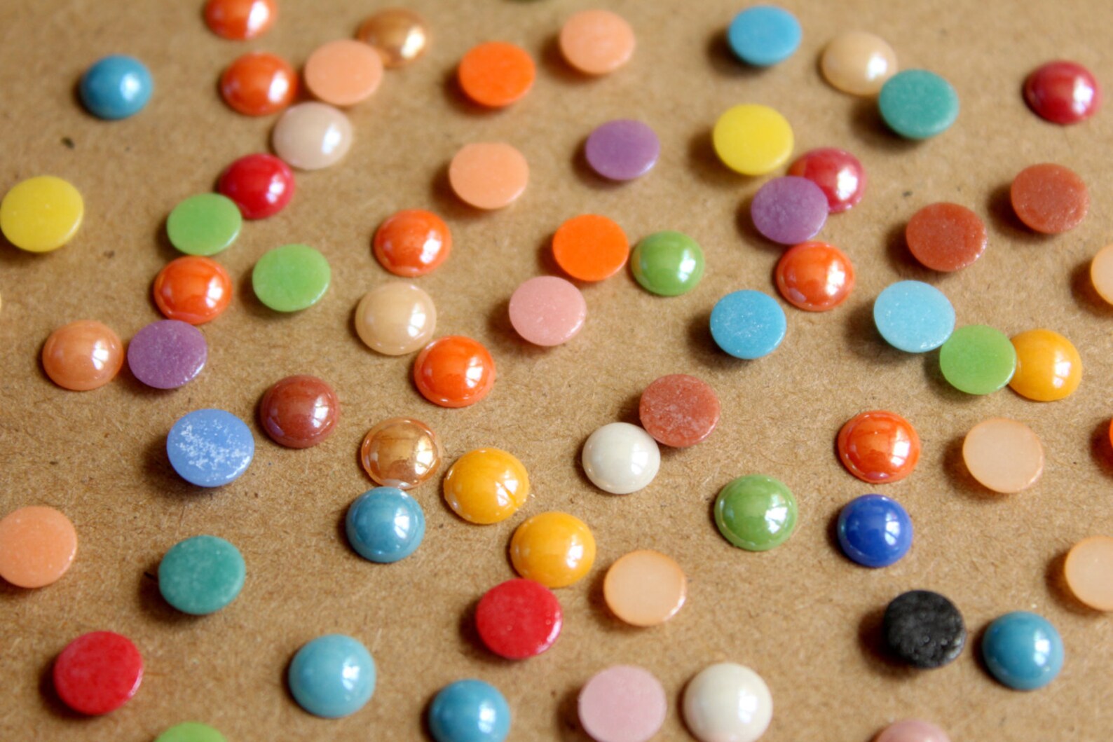 100 Pc. Multi Colored Round Porcelain Cabochons, 5 - 6mm Diameter | MIS ...