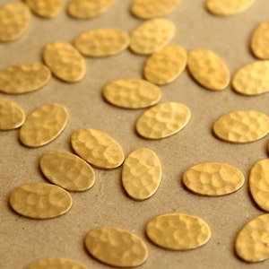 20 Pc. Small Raw Brass Hammered Ovals: 10.5mm by 6.5mm - Made in USA ...