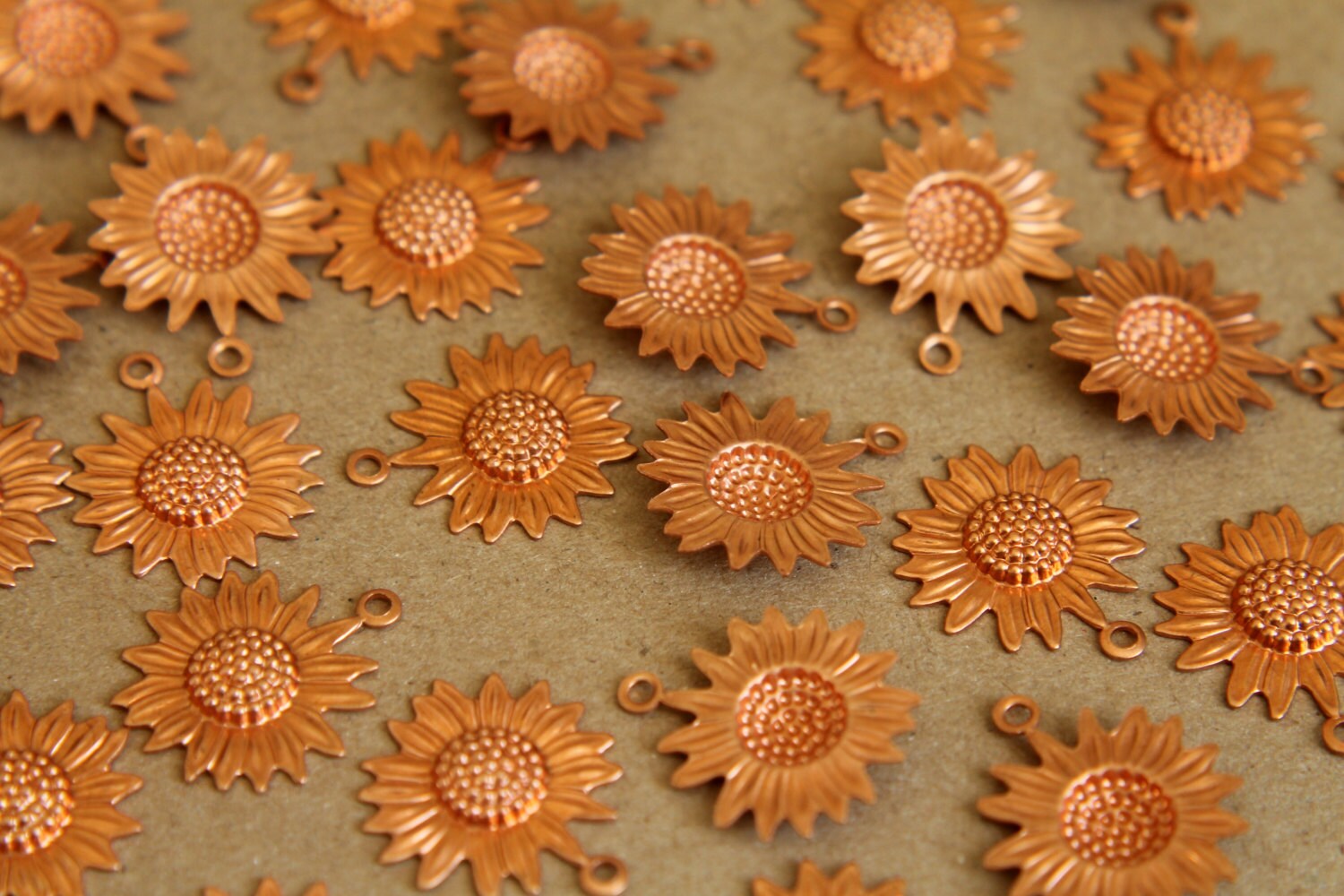8 Pc. Raw Copper Sunflower Charms: 19mm by 16mm Made in USA - Etsy