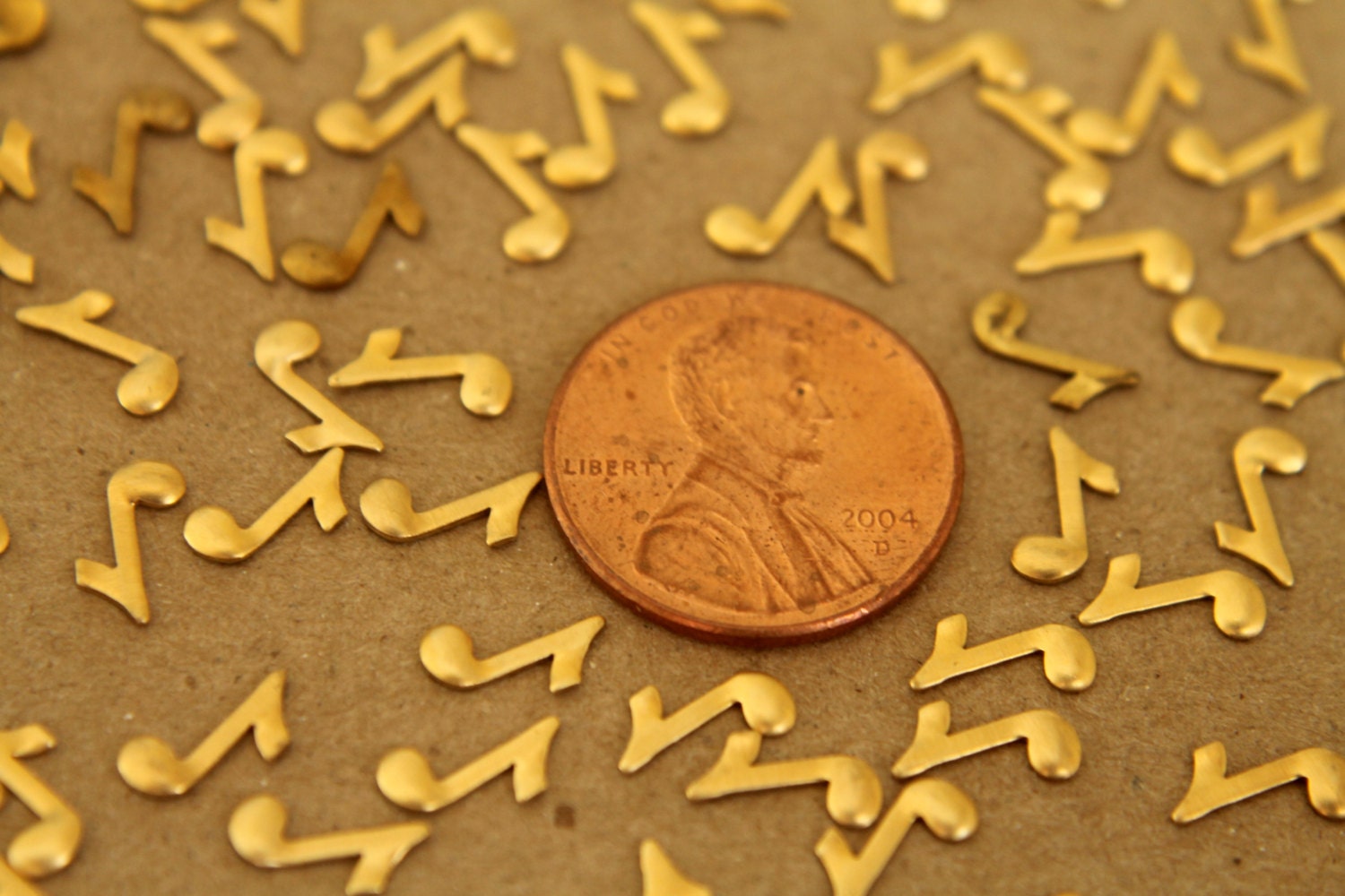 24 Pc. Tiny Raw Brass Music Note Charms: 8mm by 5mm - Made in USA | RB ...