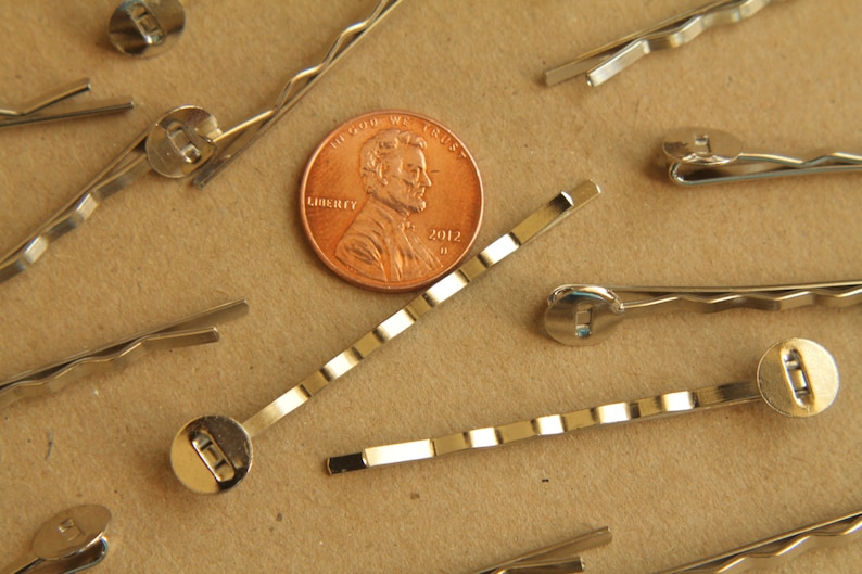 20 Pc. Silver Bobby Pins 8mm Pad FI-062 - Etsy