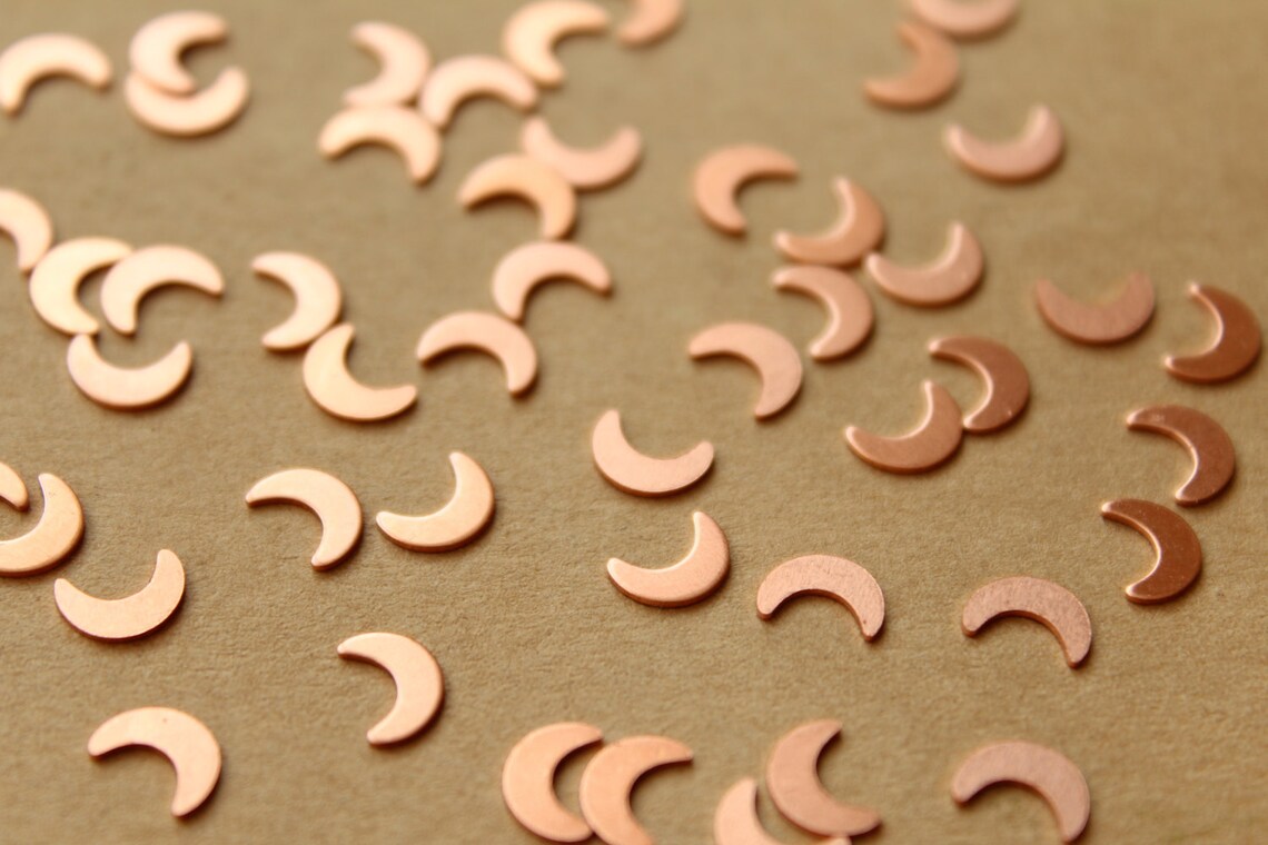 20 Pc. Raw Copper Moons: 6.5mm by 5mm - Made in USA | RB-963 - Etsy