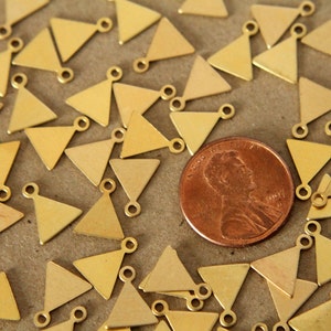 16 Pc. Small Raw Brass Triangle Tags: 10mm by 9mm - Made in USA | RB ...