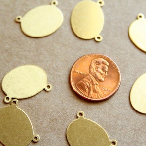 6 Pc. Raw Brass Oval Tag Connectors: 18mm by 13mm - Made in USA ...
