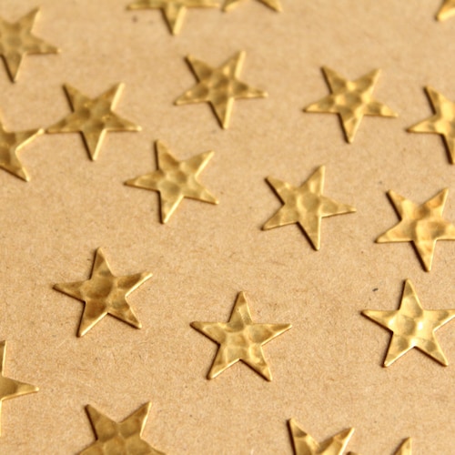 16 Pc. Raw Brass Barn Stars With Loop: 11mm by 12mm Made in - Etsy