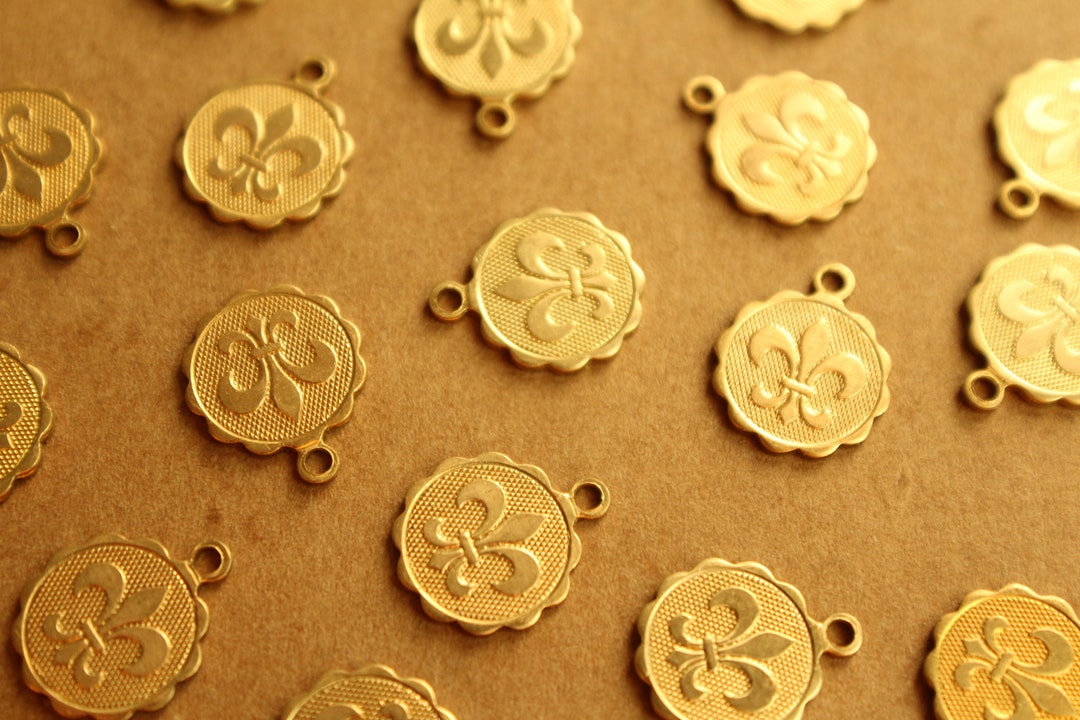 6 Pc. Fleur De Lis Coin Charms: 12mm by 14mm - Made in USA | RB-1317 - Etsy
