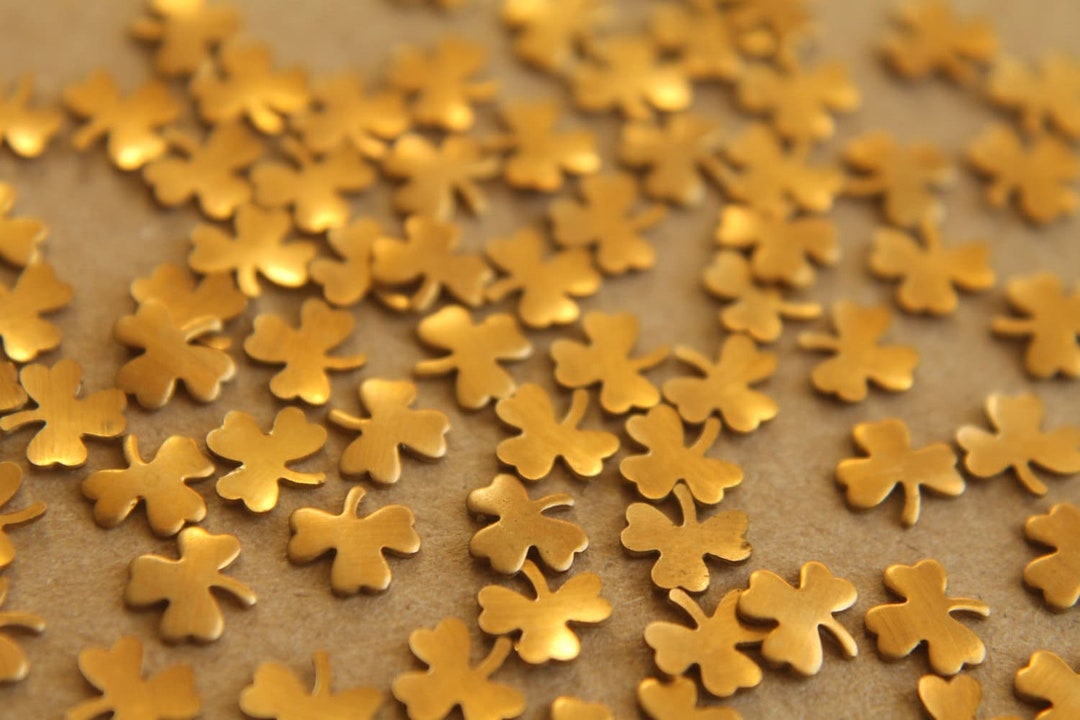 30 Pc. Tiny Raw Brass Shamrocks: 6mm by 6mm - Made in USA - Sham Rock ...