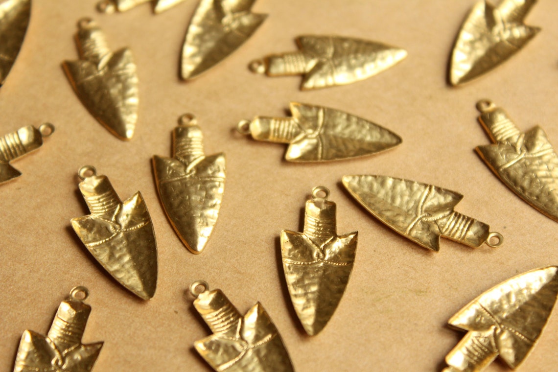 14 Pc. Raw Brass Arrowheads: 26.5mm by 12mm Made in USA | Etsy
