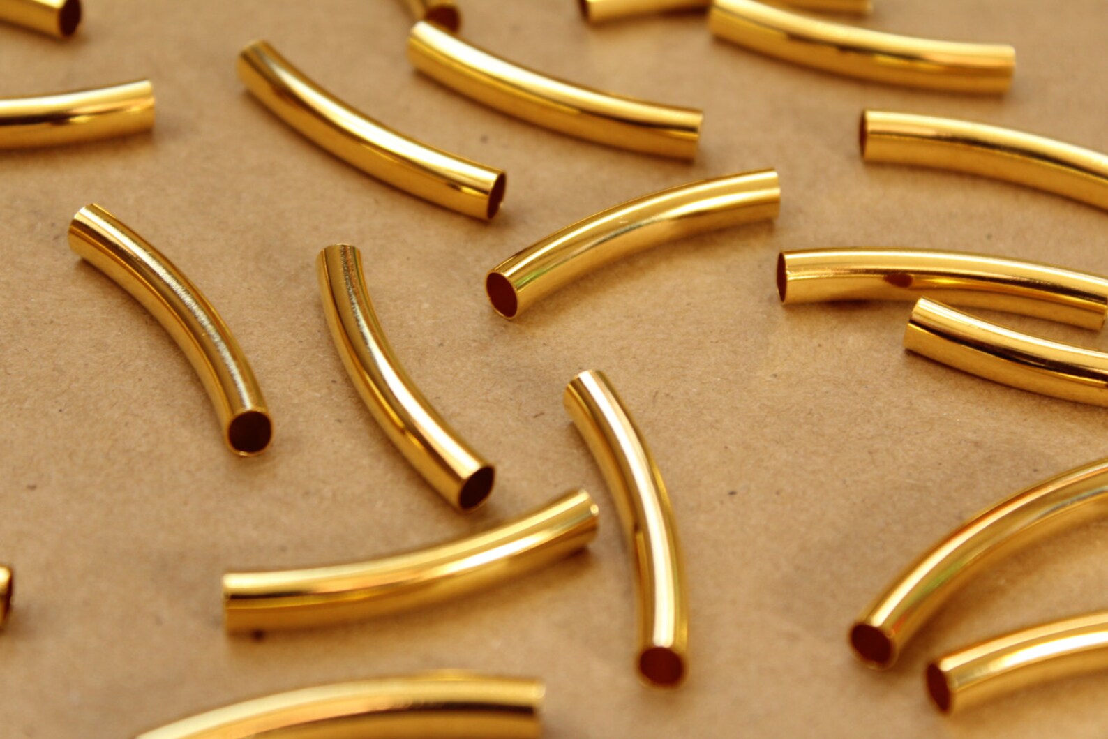 10 Pc. Gold Tube Beads, 32mm Long by 5mm Wide | FI-330 - Etsy