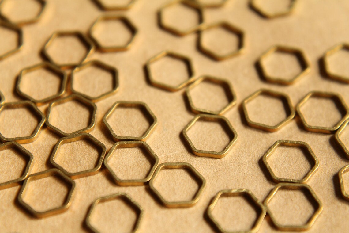 100 Pc. Raw Brass Hexagon Links: 10mm by 9mm FI-386 - Etsy