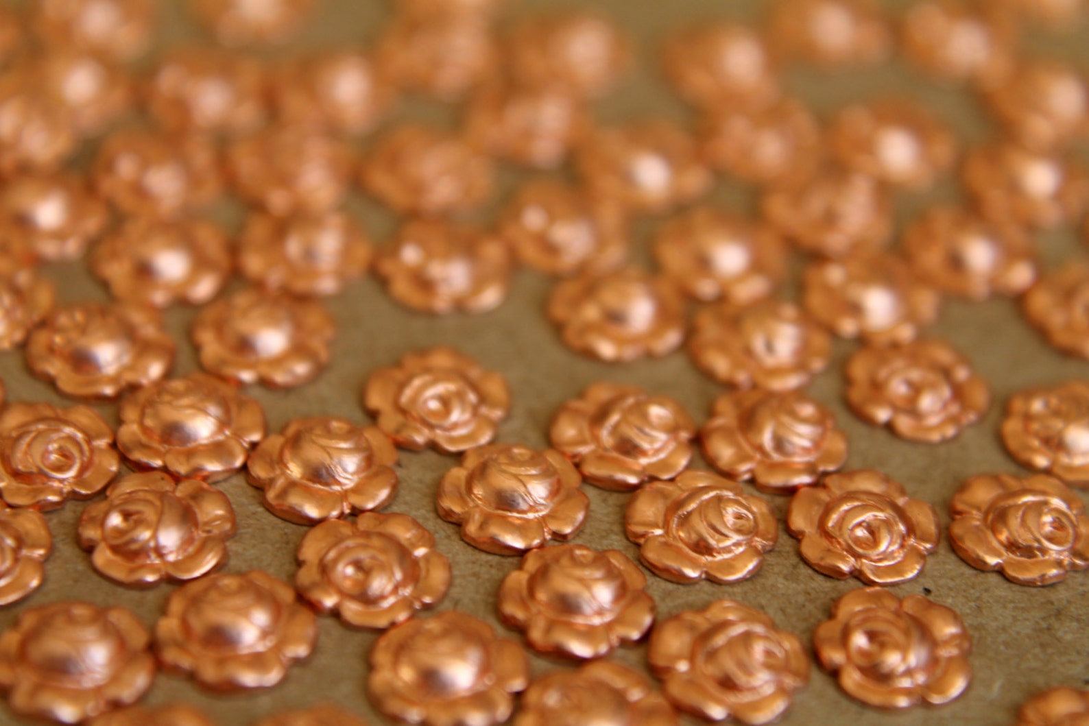 10 Pc. Tiny Raw Copper Roses: 7mm Diameter - Made in USA | RB-274 - Etsy