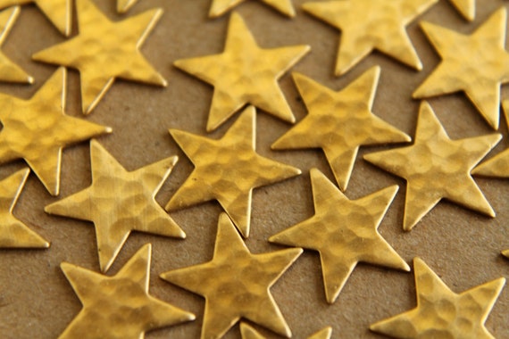 8 Pc. Raw Brass Hammered Stars: 12mm by 12mm Made in USA - Etsy