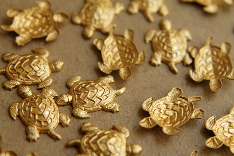 8 Pc. Small Raw Brass Turtles: 19mm by 13mm - Made in USA | RB-165 - Etsy