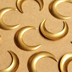 8 Pc. Raw Brass Rounded Moons: 23mm by 27mm Made in USA | Etsy