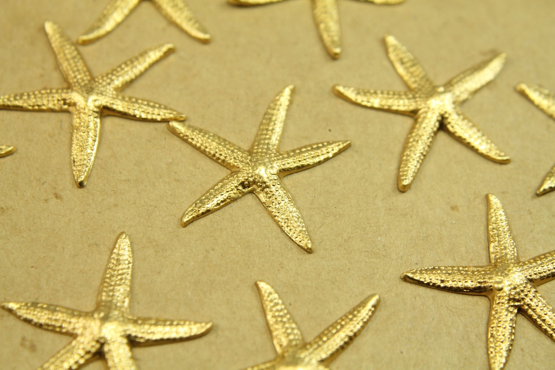 6 Pc. Raw Brass Starfish Stampings: 29mm by 29mm - Made in USA | RB-430 ...