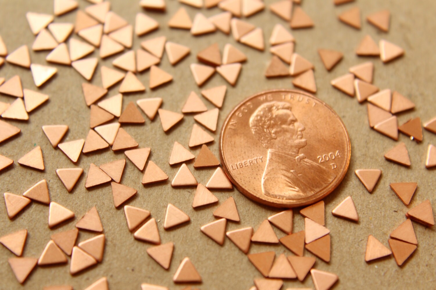 30 Pc. Tiny Raw Copper Triangles: 4mm by 4mm Made in USA - Etsy