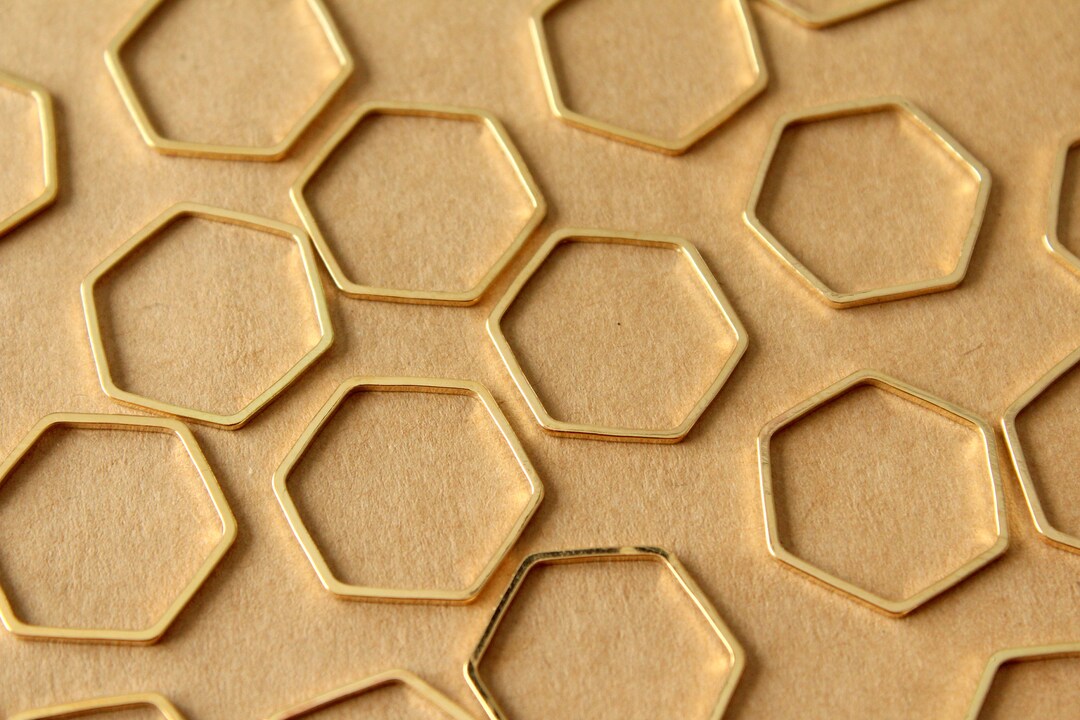 25 Pc. Gold Plated Brass Hexagon Links 22.5mm by 22mm - Etsy