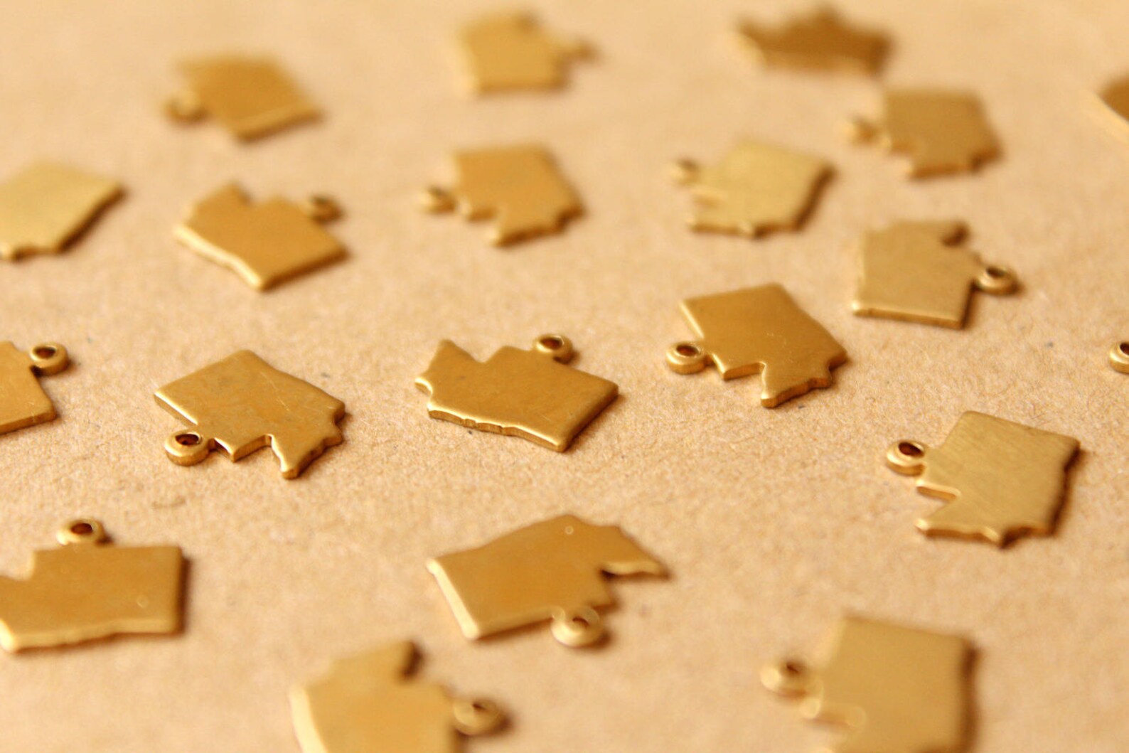 8 Pc. Raw Brass Washington State Charms / Blanks: 11.5mm by | Etsy