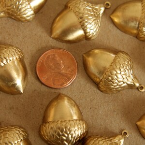 3 Pc. Jumbo Raw Brass Acorns: 33mm by 22mm - Made in USA | RB-126 - Etsy