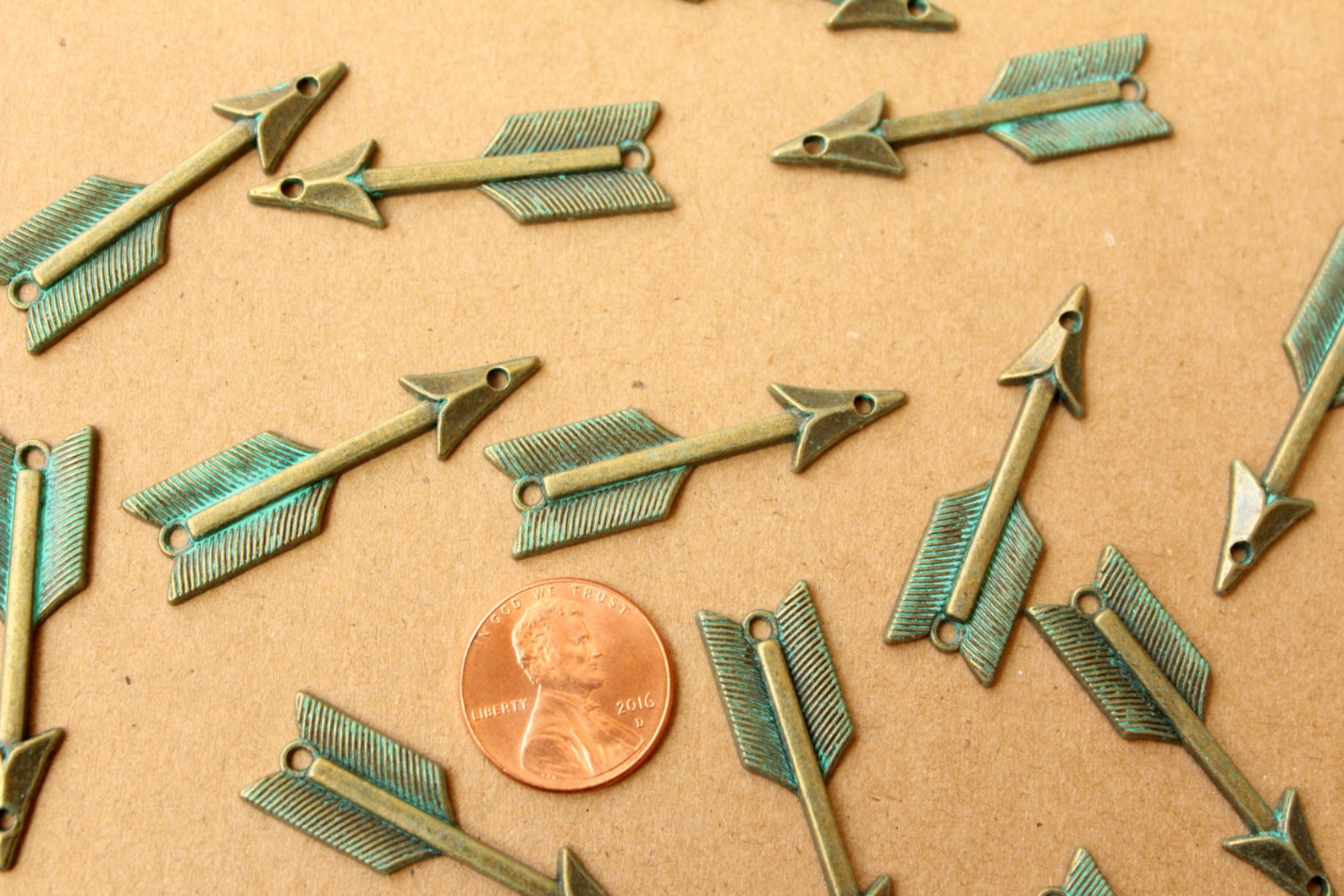 15 Pc. Verdigris Antique Bronze Arrow Connectors, 39mm by 10.5mm | MIS ...