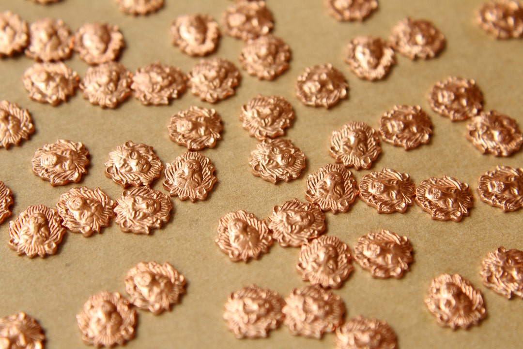 8 Pc. Small Raw Copper Lion Heads: 8mm by 8mm - Made in USA | RB-584 - Etsy